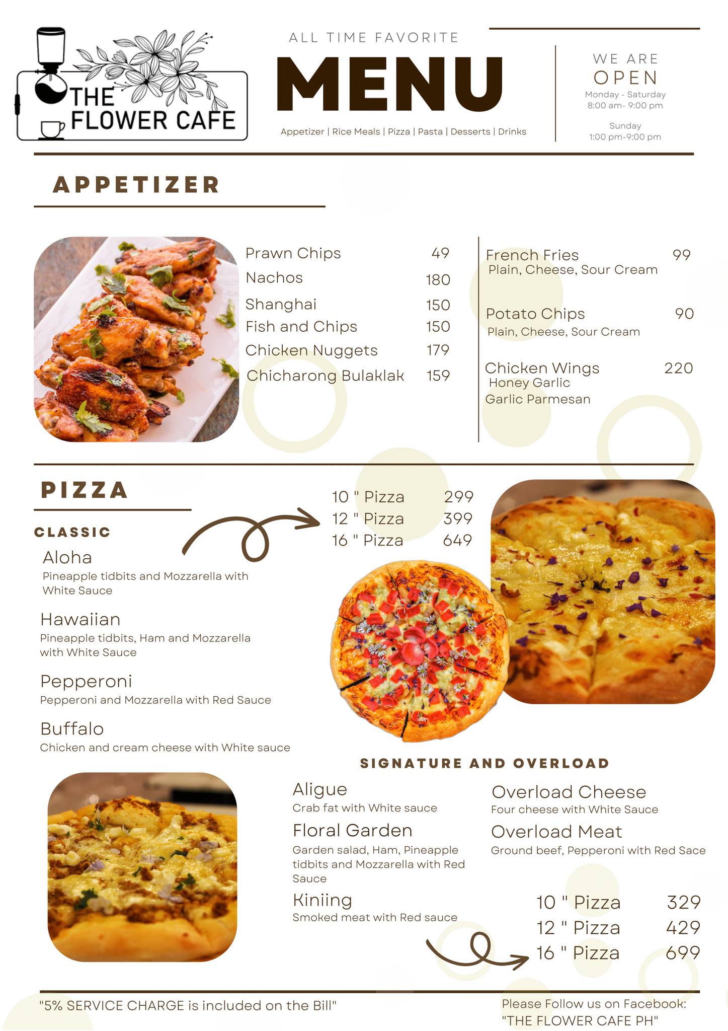 Menu at The Flower Cafe PH, Baguio, 2nd Floor Uphill Sunrise Building