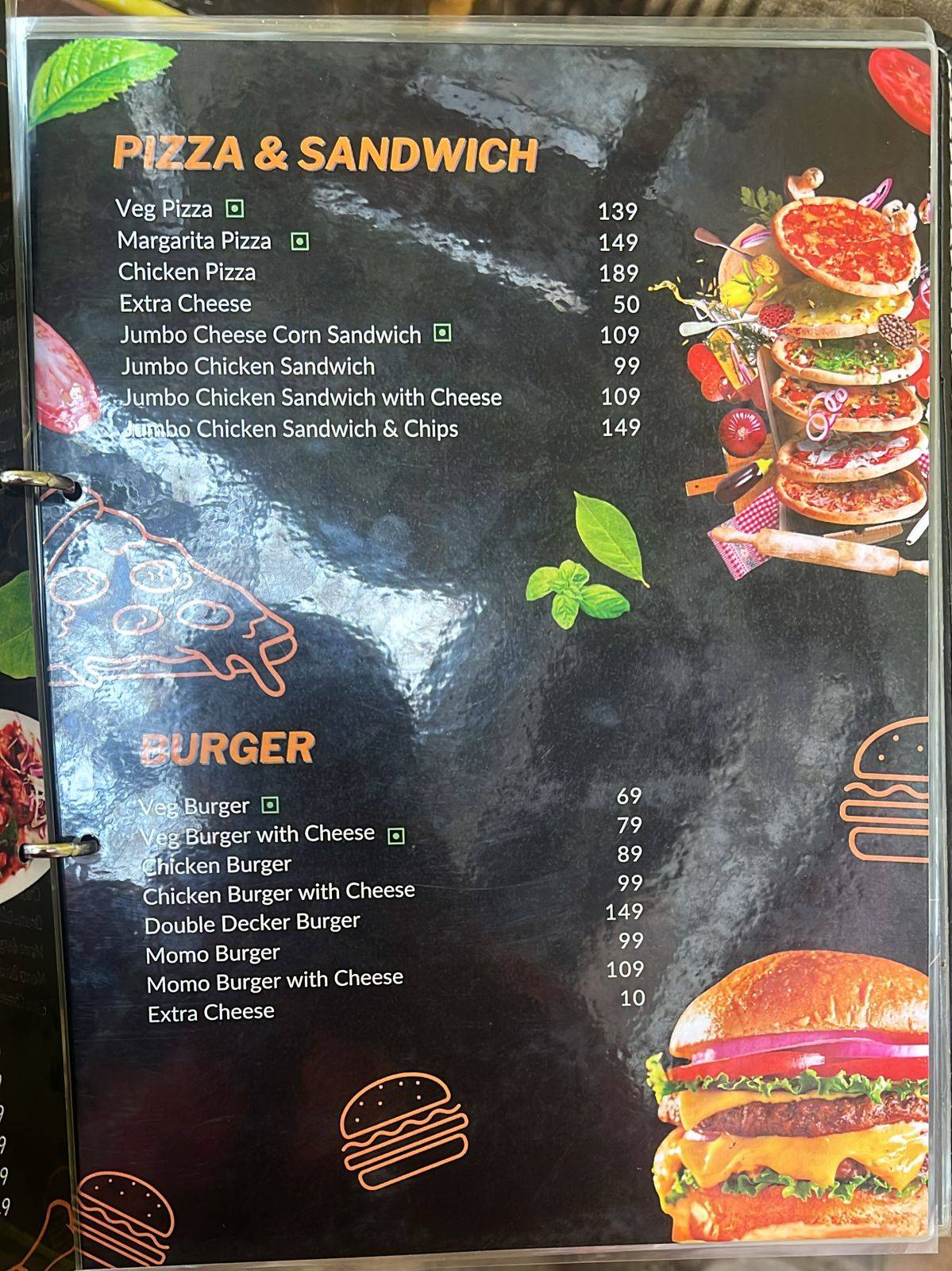 Menu at The Food Tank, Kolkata