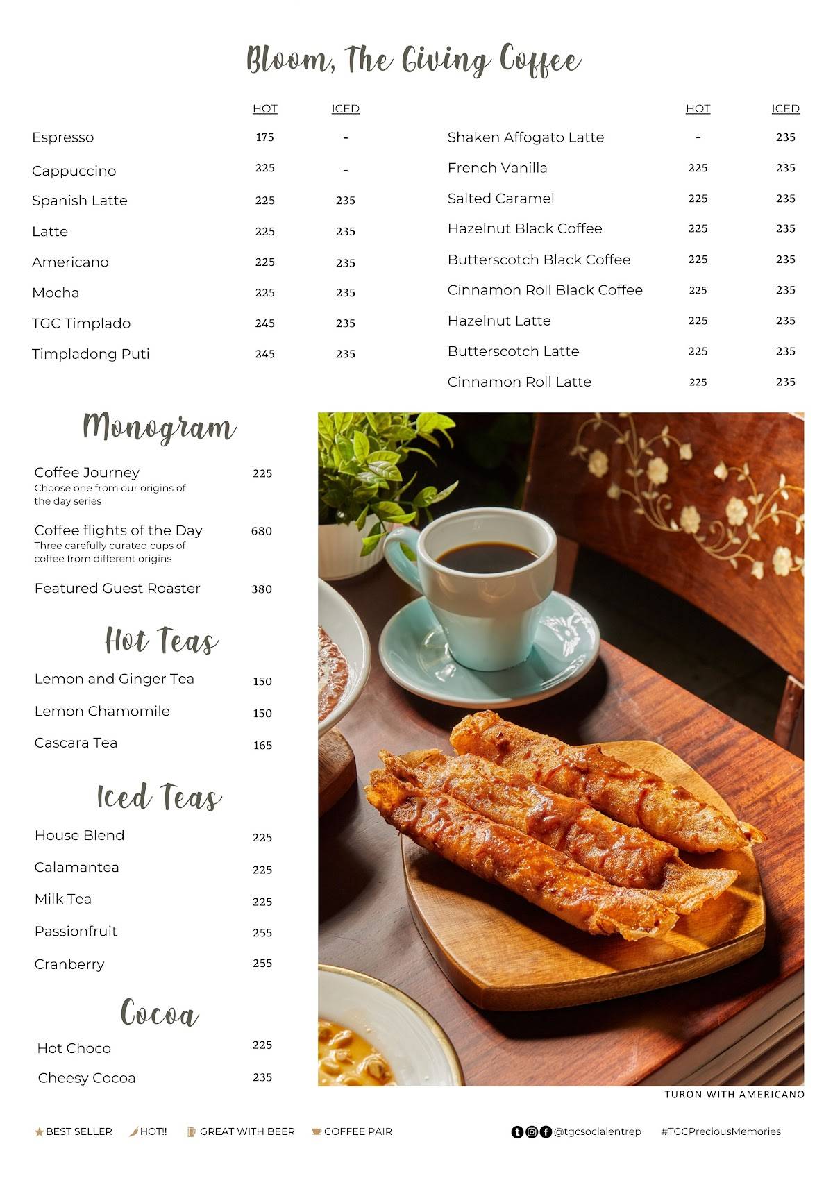 Menu at The Giving Café (TGC) cafe, Mandaluyong