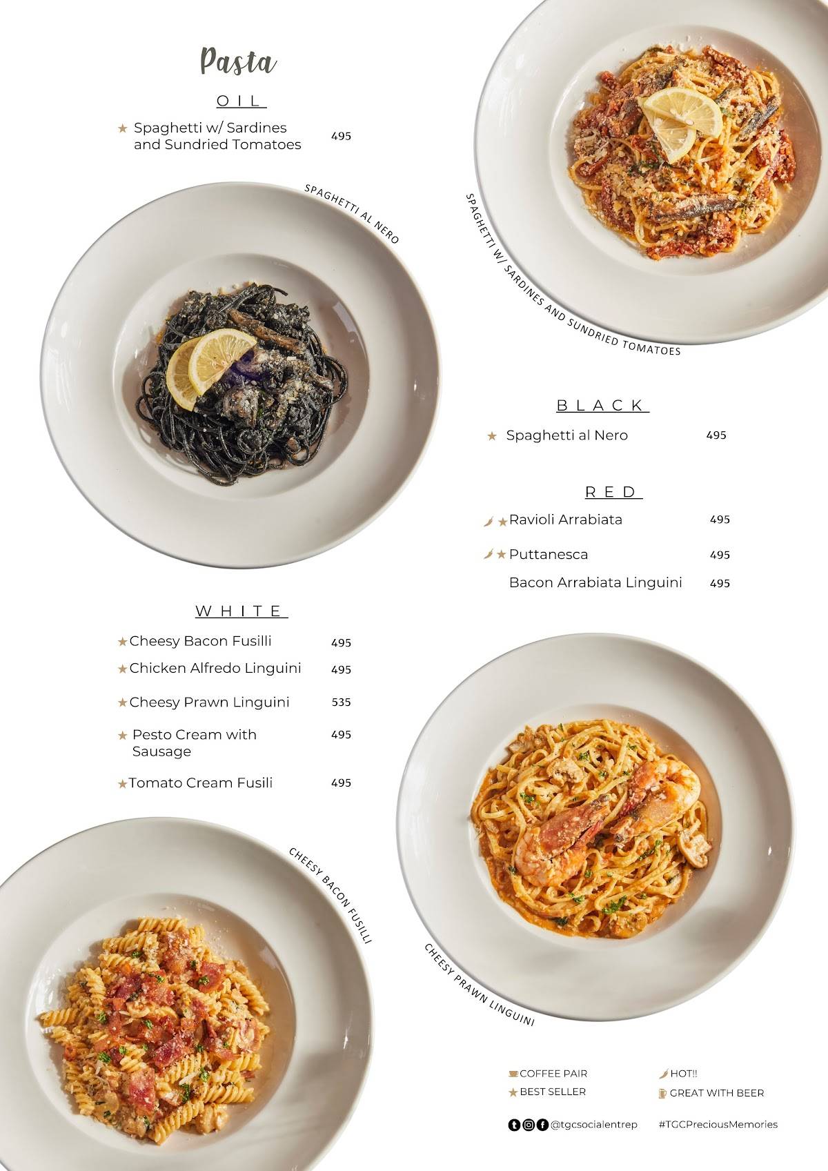 Menu at The Giving Café (TGC) cafe, Mandaluyong