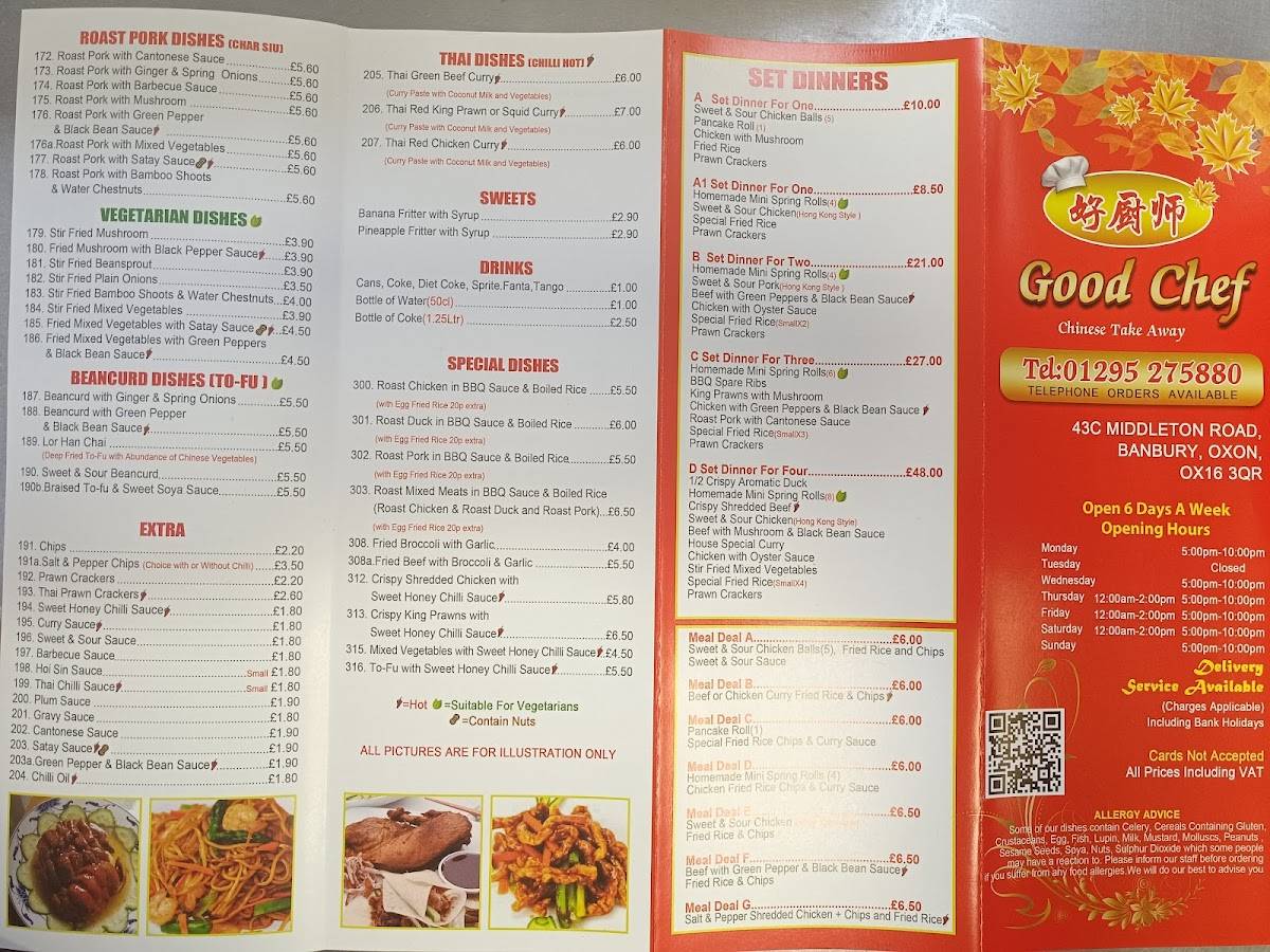 Menu at The Good Chef Chinese Takeaway fast food, Banbury