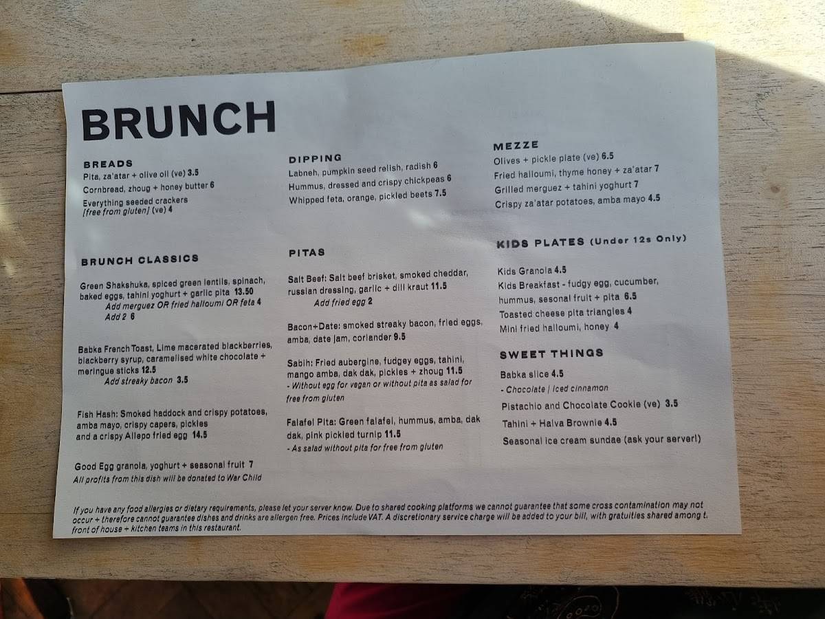 Menu at The Good Egg Neighbourhood Restaurant Margate, Margate