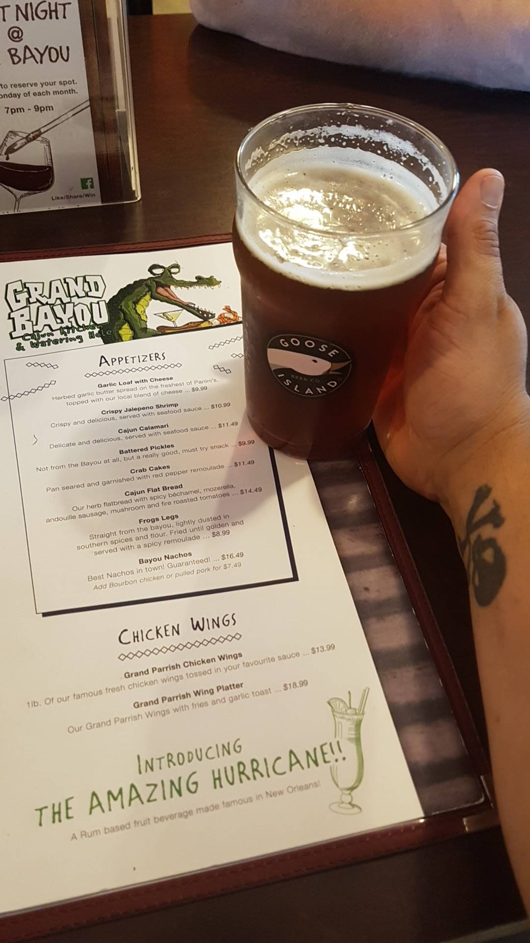 Menu at The Grand Bayou Cajun Kitchen restaurant, Brant