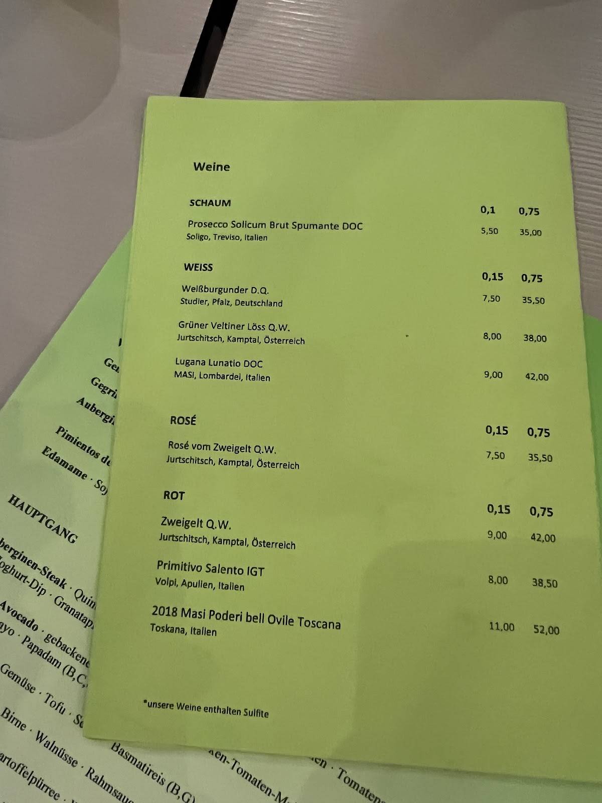 Speisekarte von The Gratitude restaurant, München