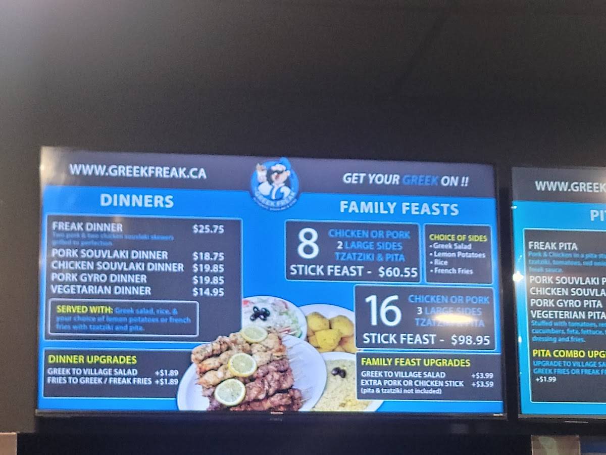 Menu at The Greek Freak - Ajax restaurant, Ajax, 465 Bayly St W