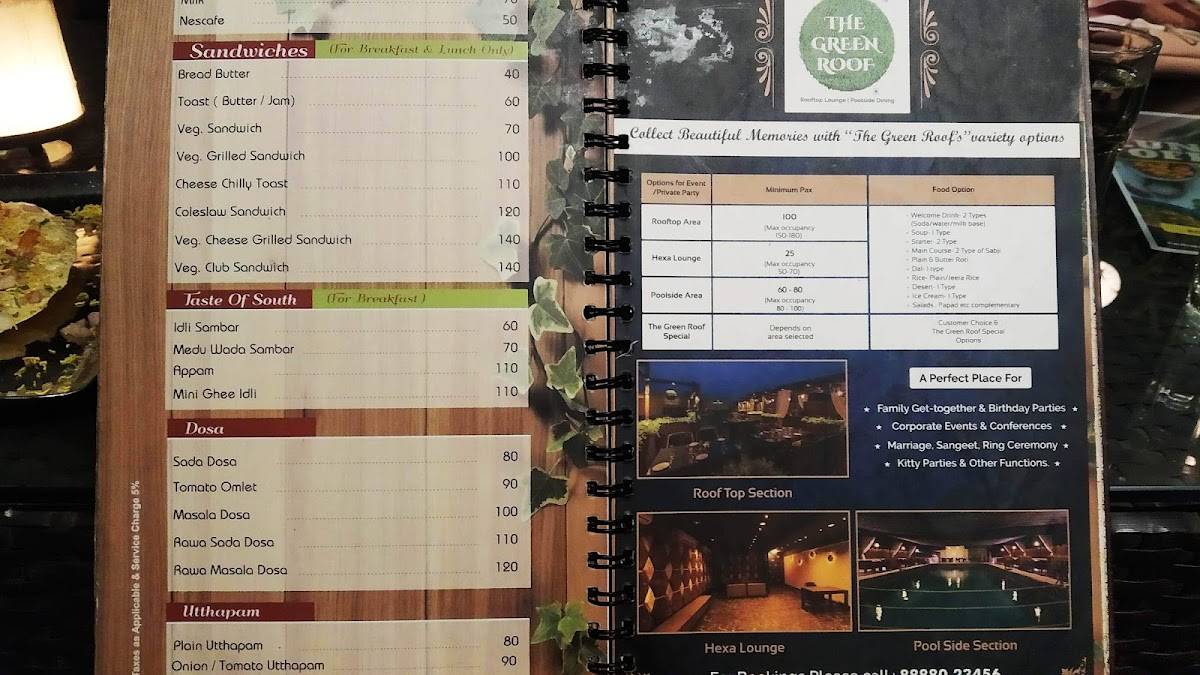 Menu at The Green Roof Pure Veg Restaurant In Pune, Pune, Parinay Complex