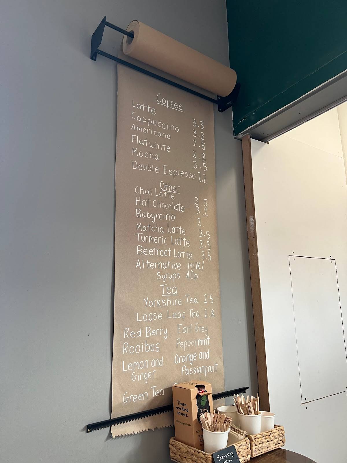 Menu at The Grind Cafe, Sheffield, Whitham Rd