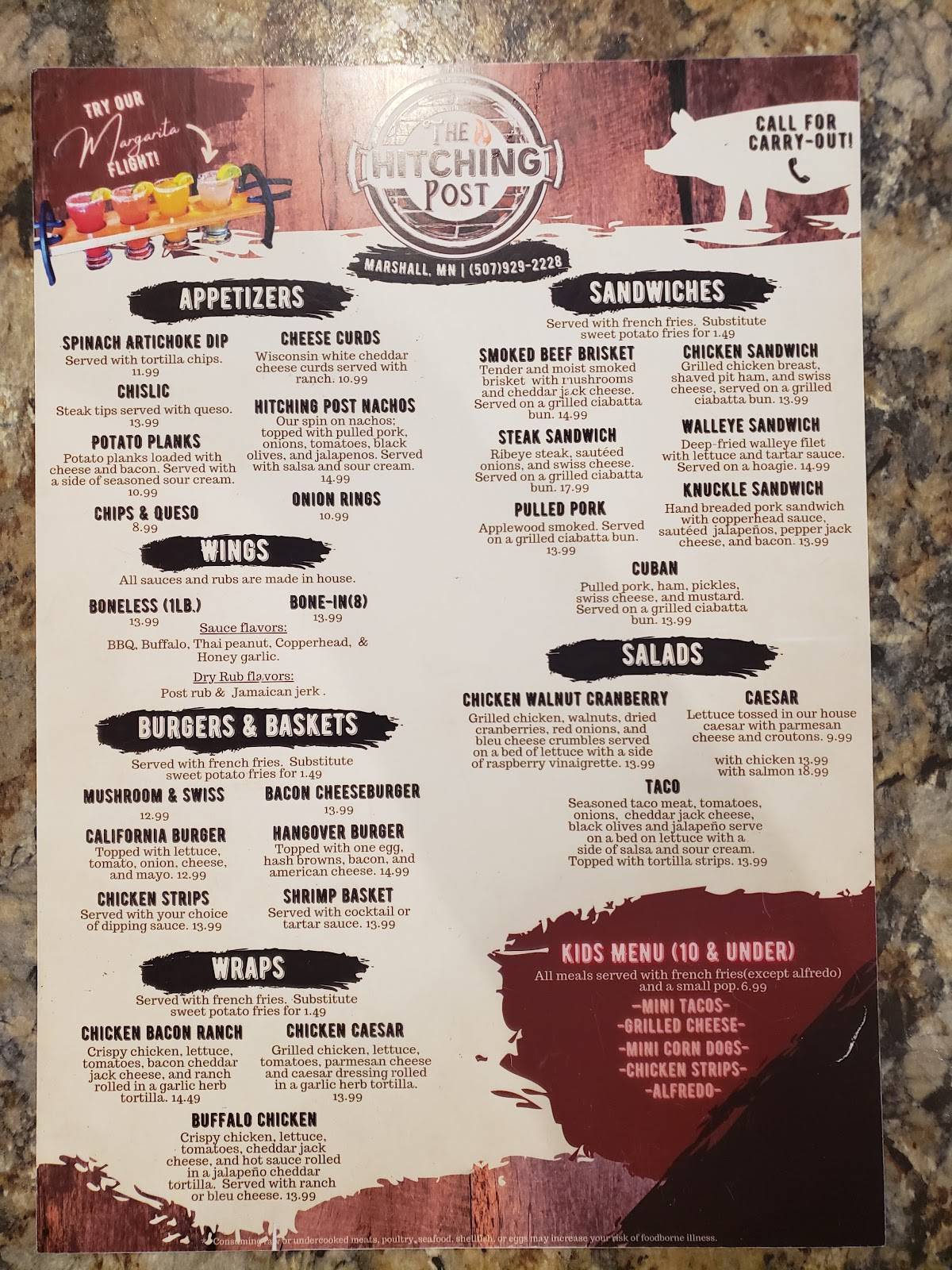 Menu at The Hitching Post BBQ, Marshall, E Main St #2505