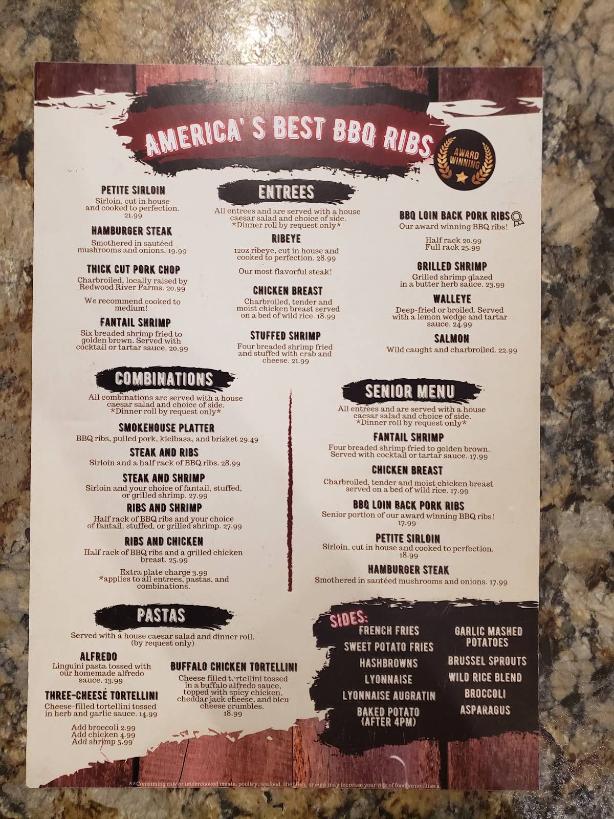 Menu at The Hitching Post BBQ, Marshall, E Main St #2505