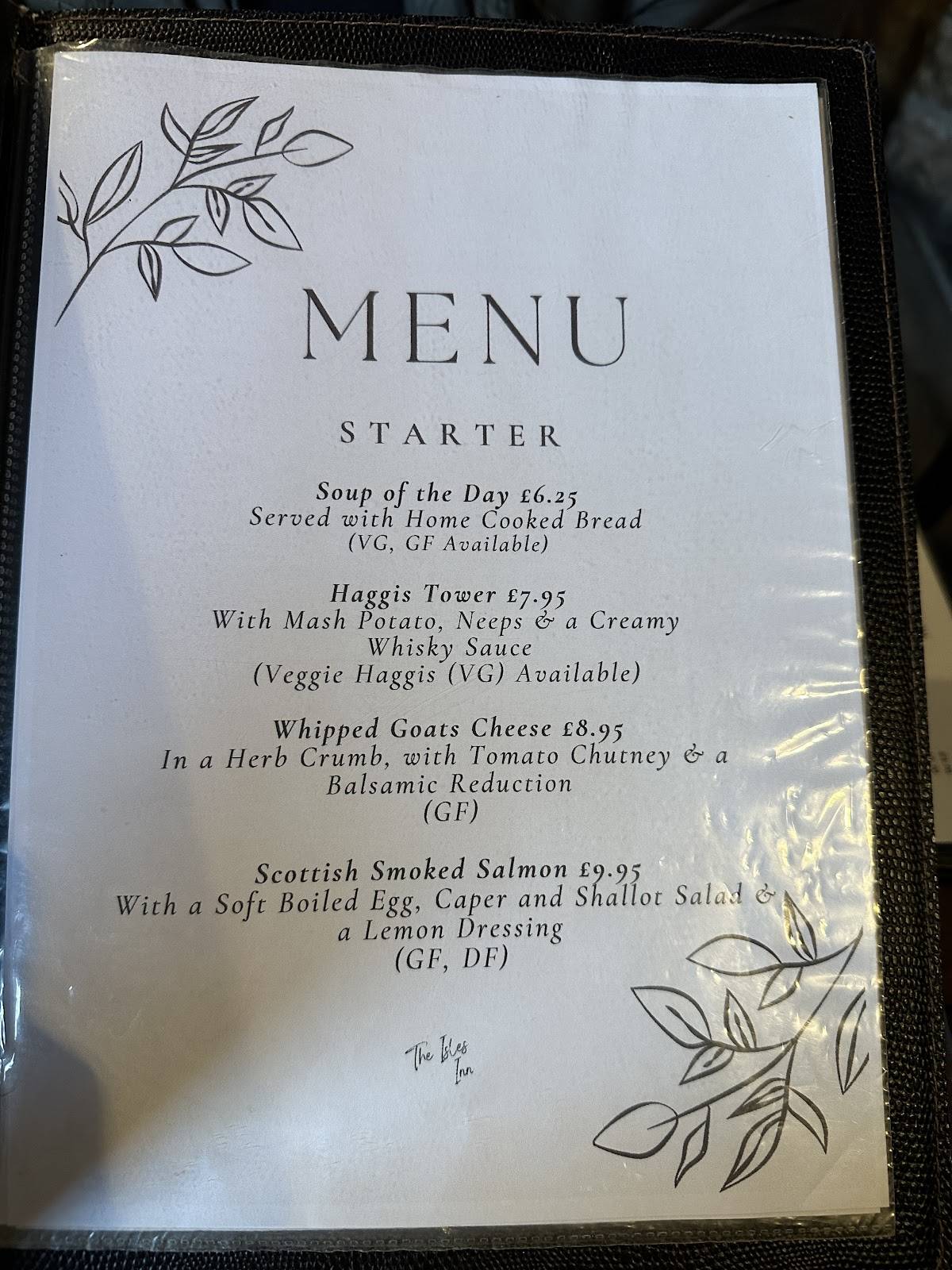 Menu at The Isles Inn pub & bar, Portree