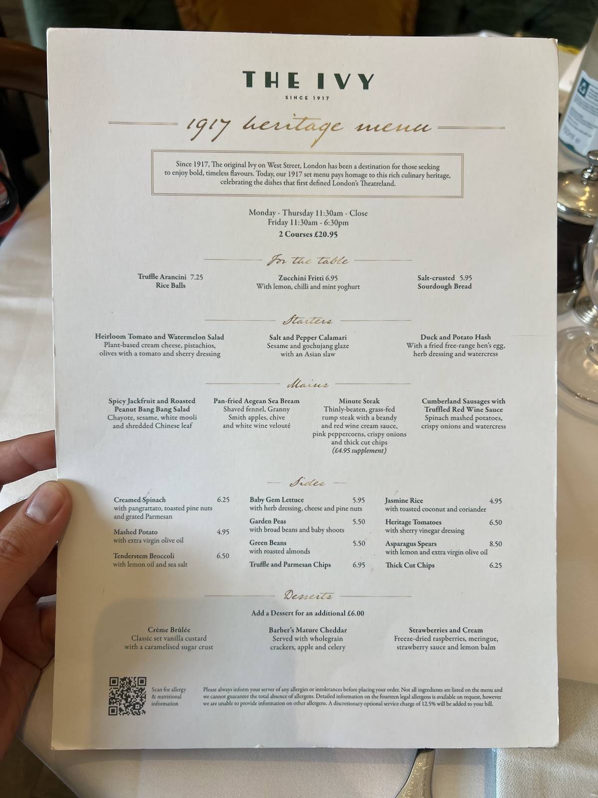 Menu at The Ivy Bournemouth Brasserie restaurant, Bournemouth