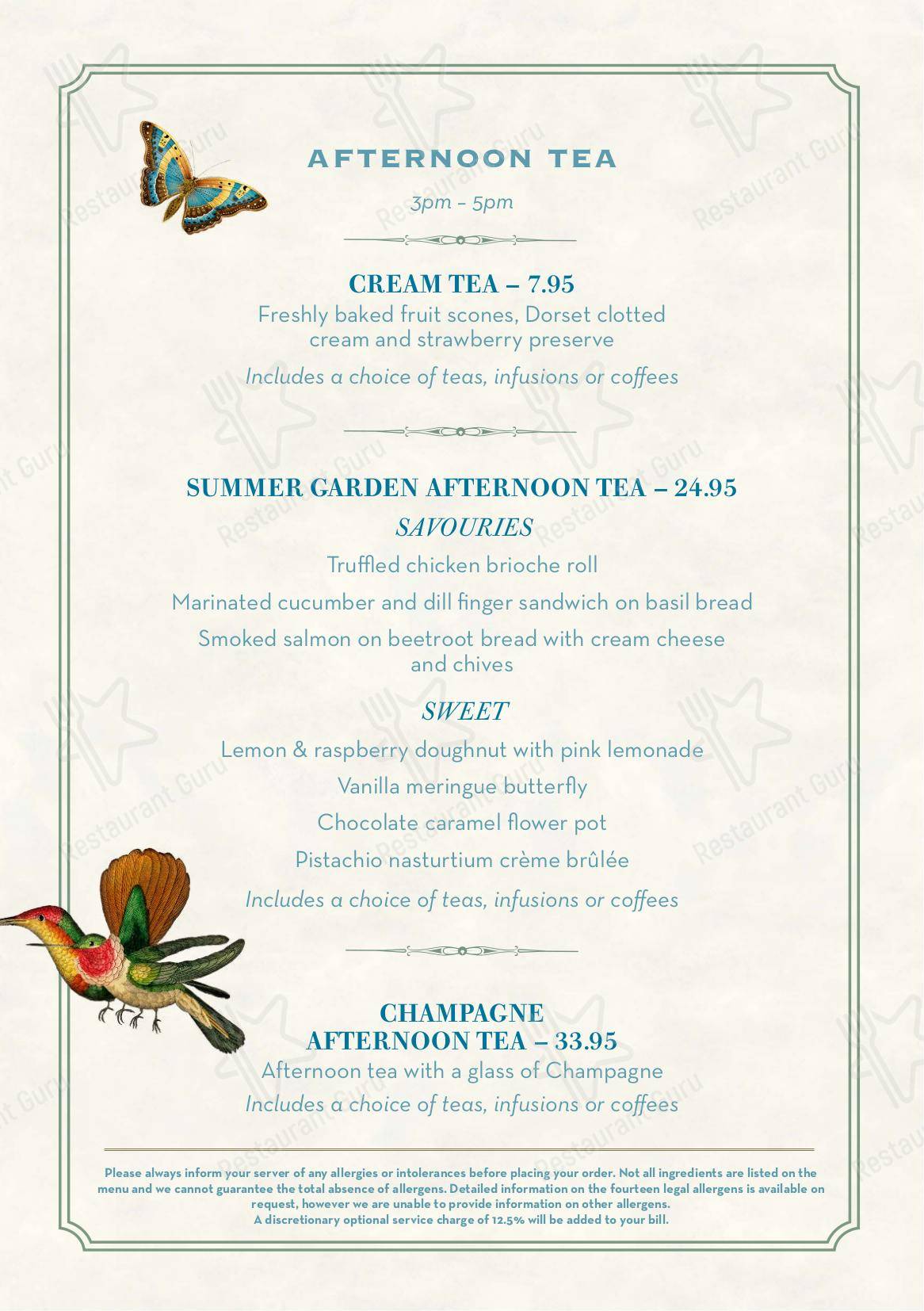 Menu at The Ivy Cobham Garden restaurant, Cobham