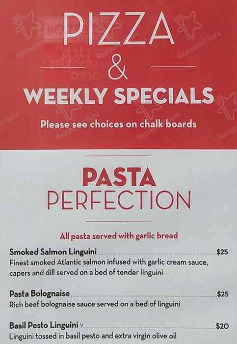Menu at Chelsea Social restaurant, Perth