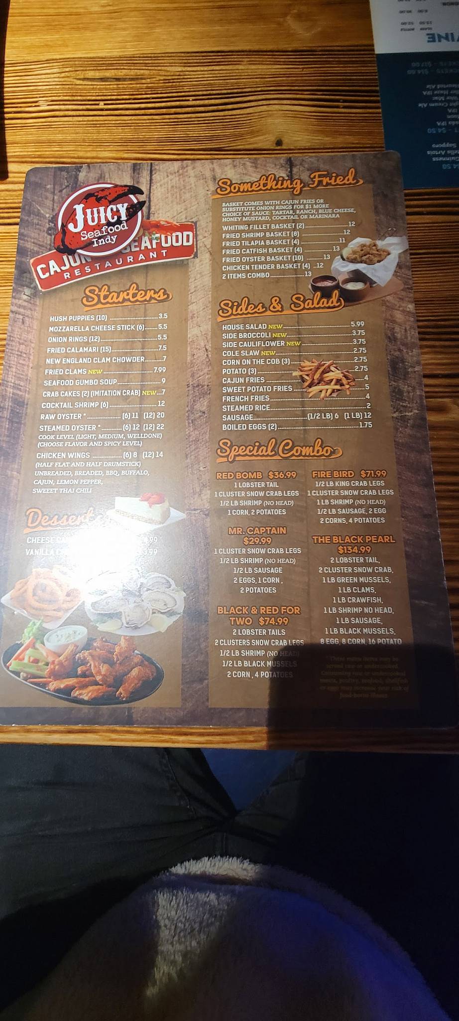 Carta de The Juicy Seafood Restaurant & Bar- Beech Grove, Indianapolis