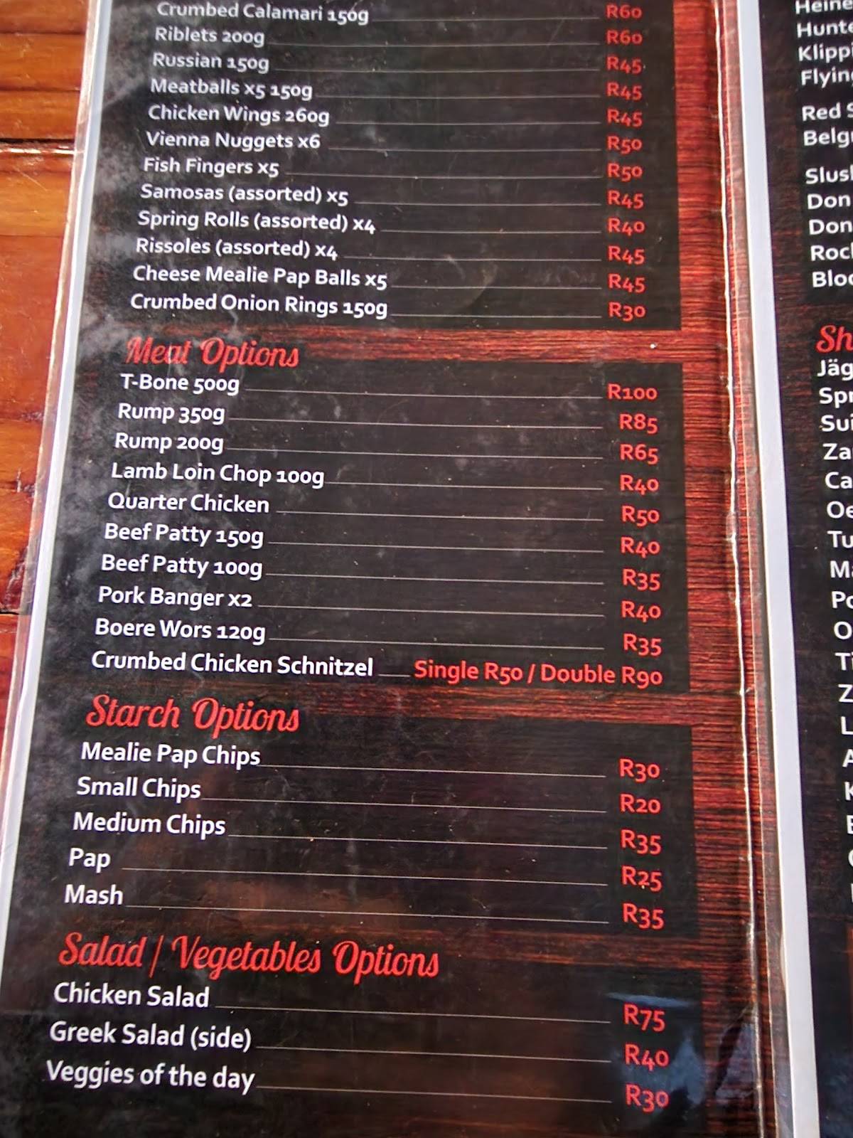 Menu at The Junction Family Restaurant, Lephalale