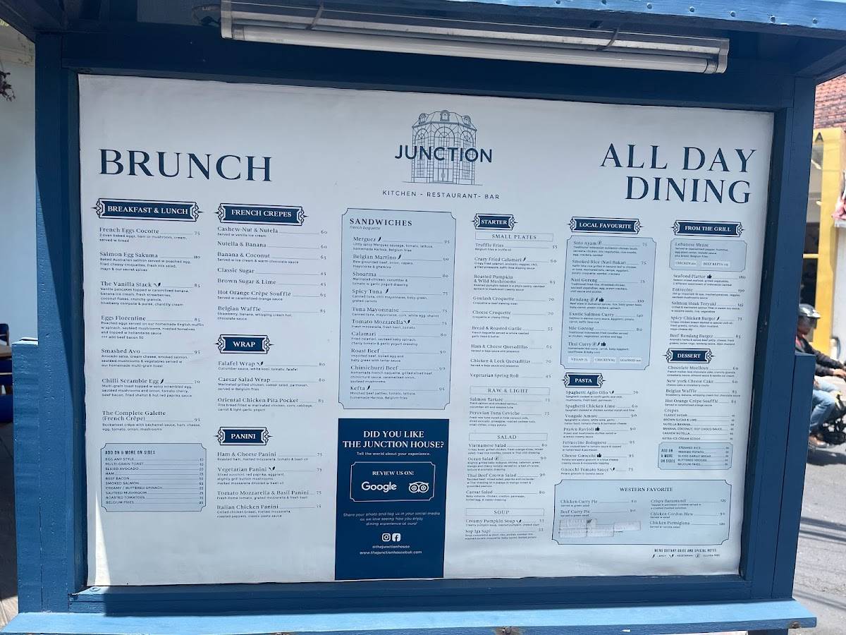 Menu at The Junction House - Cafe & Restaurant Seminyak, Mengwi
