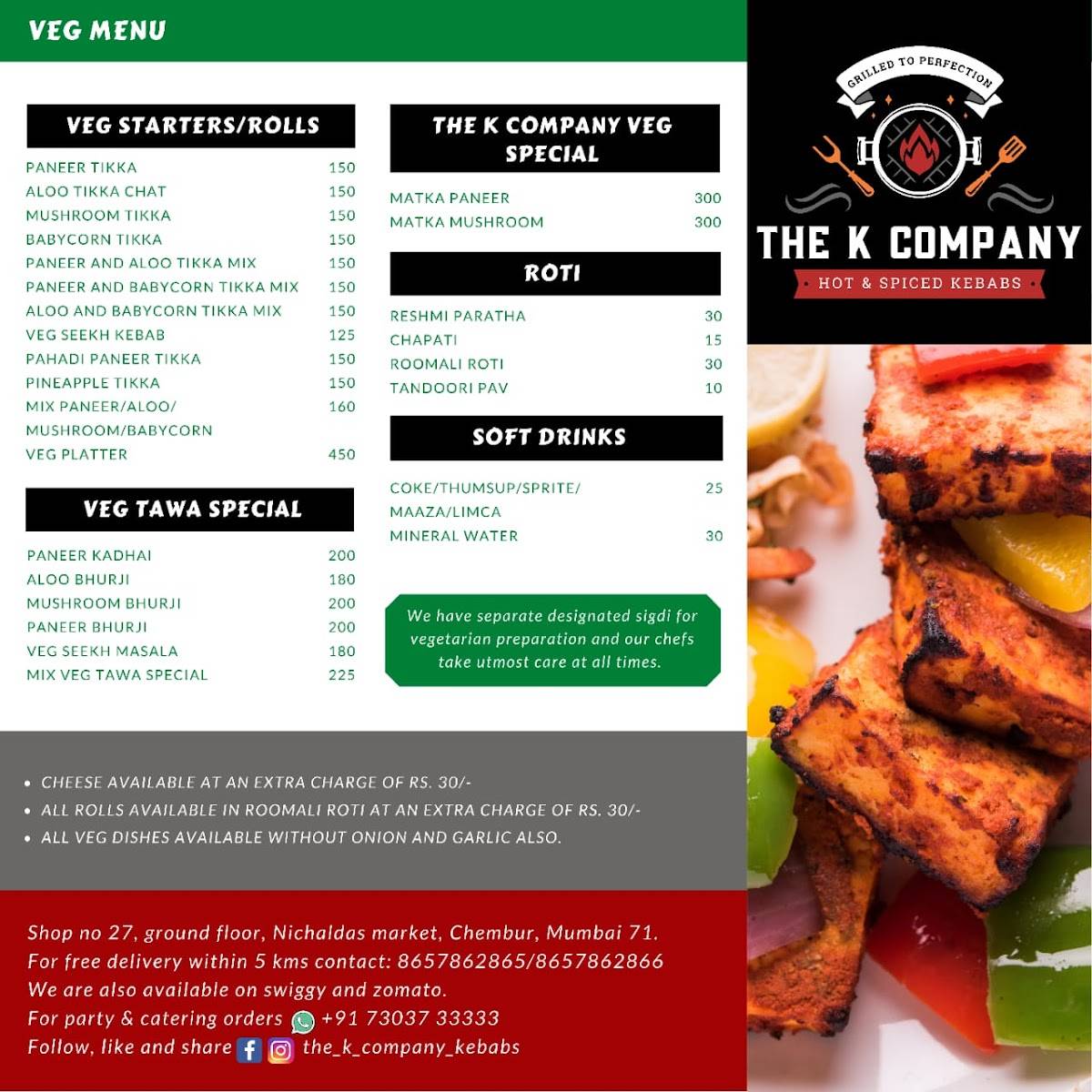 Menu at The K Company Kebabs, Mumbai