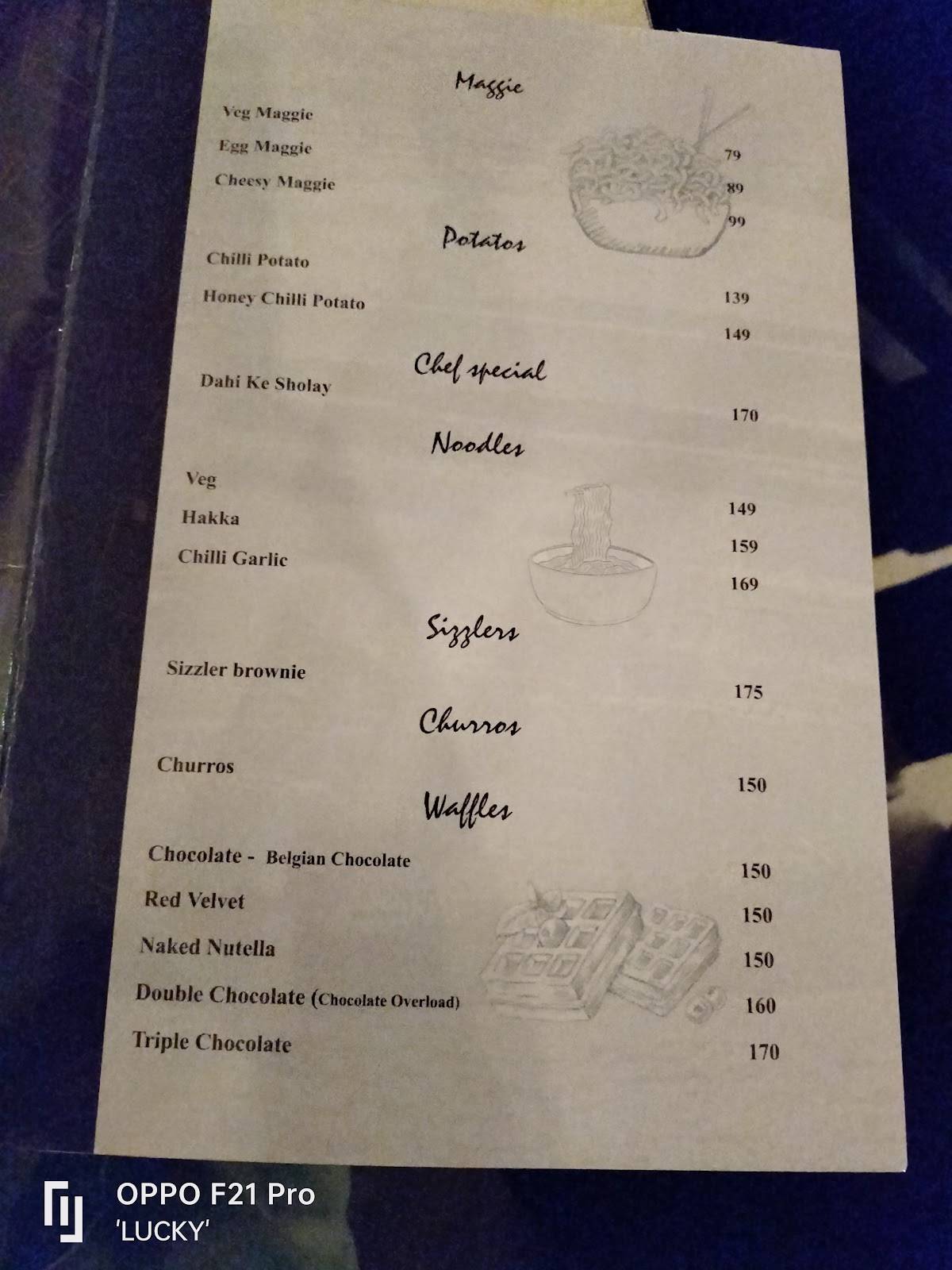 Menu at The Kaffee, Meerut