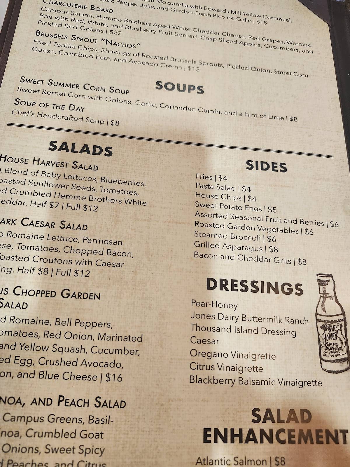 Menu at The Keeter Center-Dining restaurant, Point Lookout, 1 ...