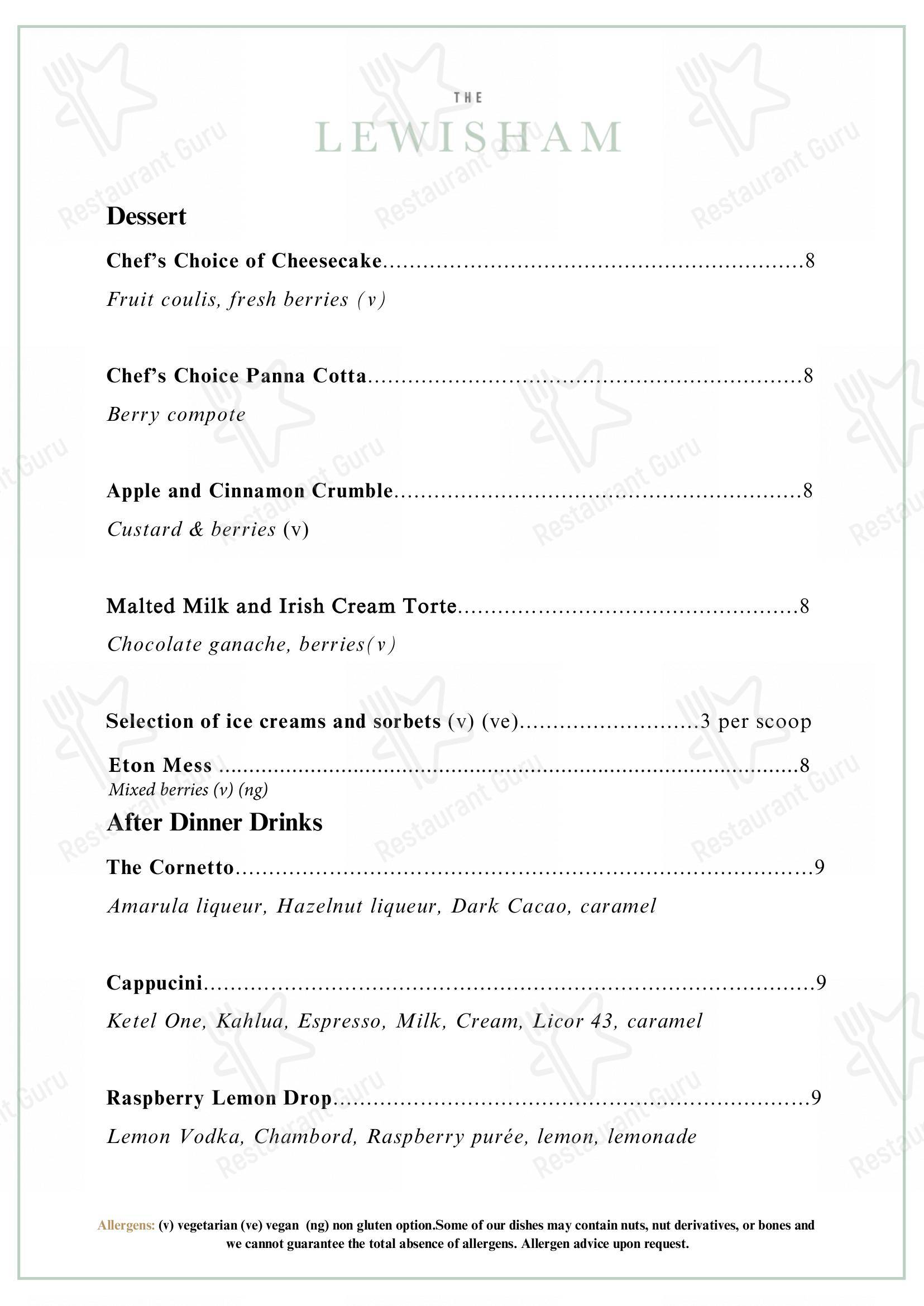 Menu at The Lewisham Bar & Restaurant, West Bromwich