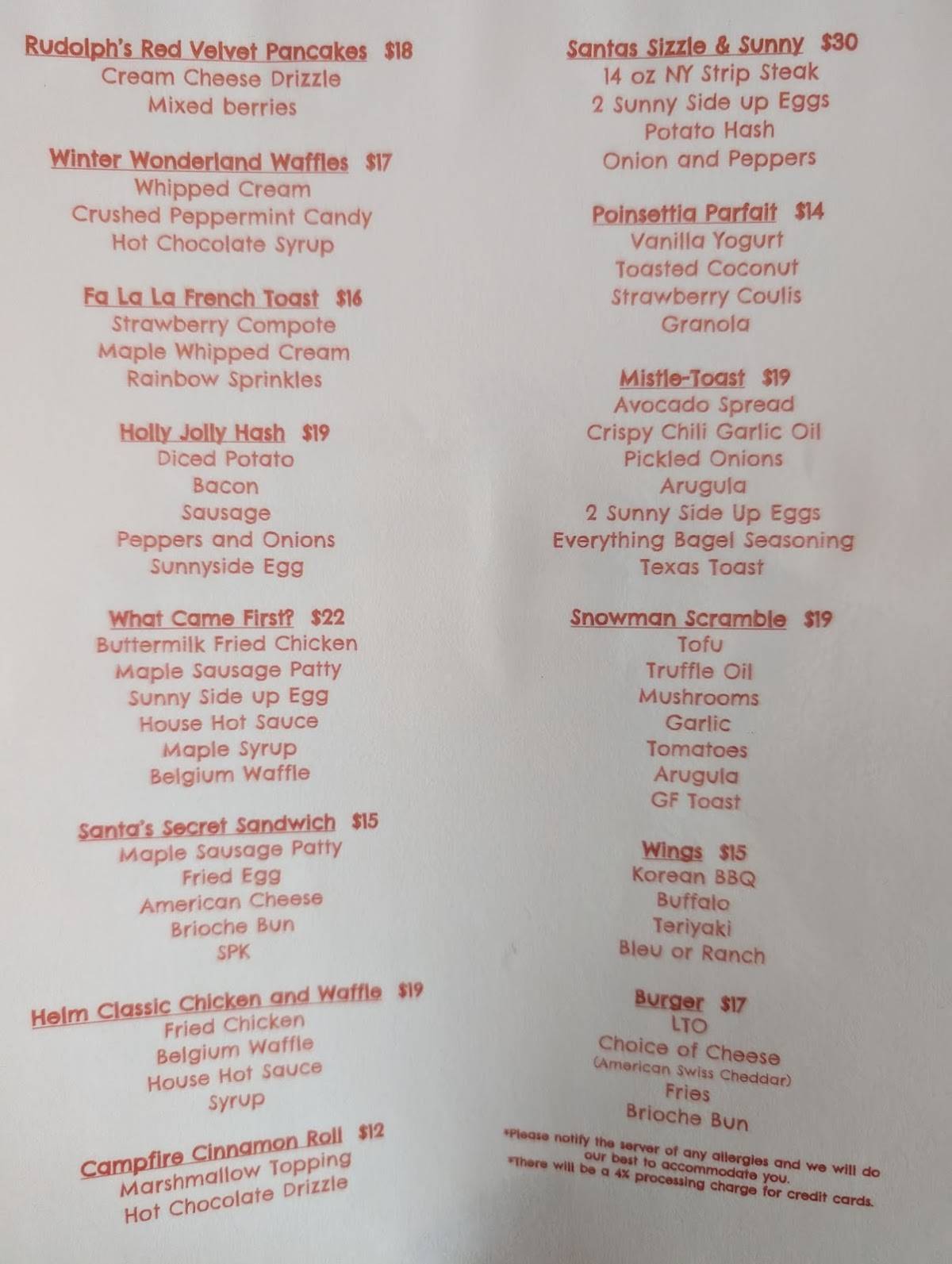 Menu at The Local pub & bar, Greenwood Lake