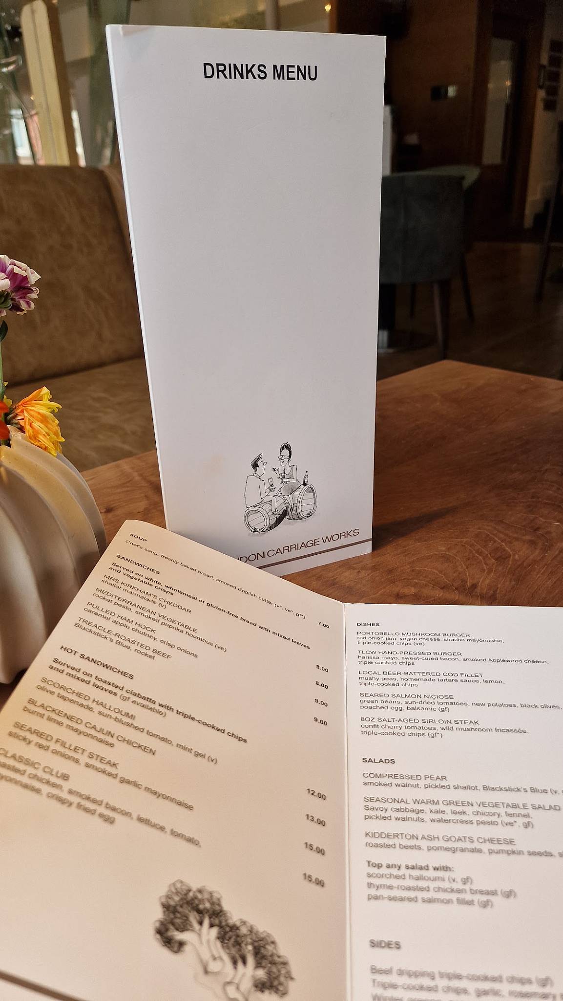 Menu at The London Carriage Works restaurant, Liverpool