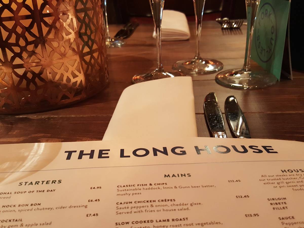 Menu at The Long House restaurant, Kilmarnock, 130 Titchfield St