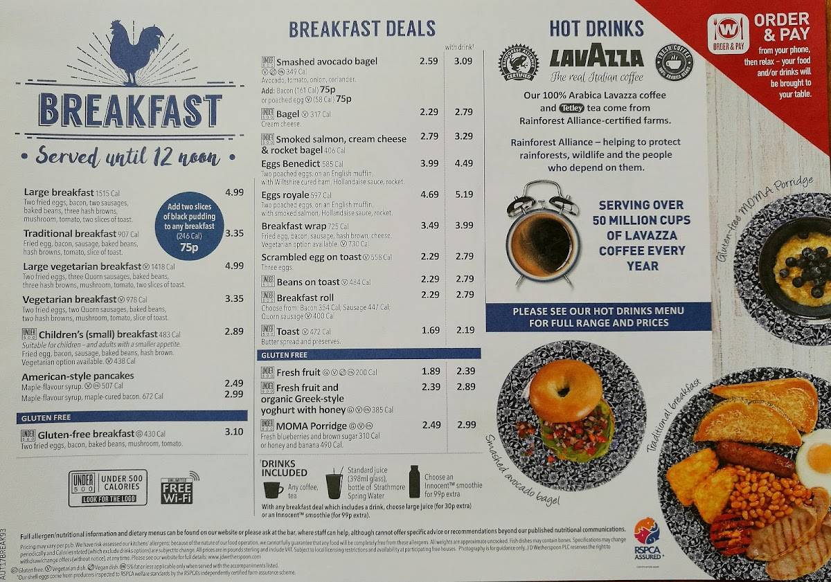 Menu at The Mechanical Elephant - JD Wetherspoon pub & bar, Margate