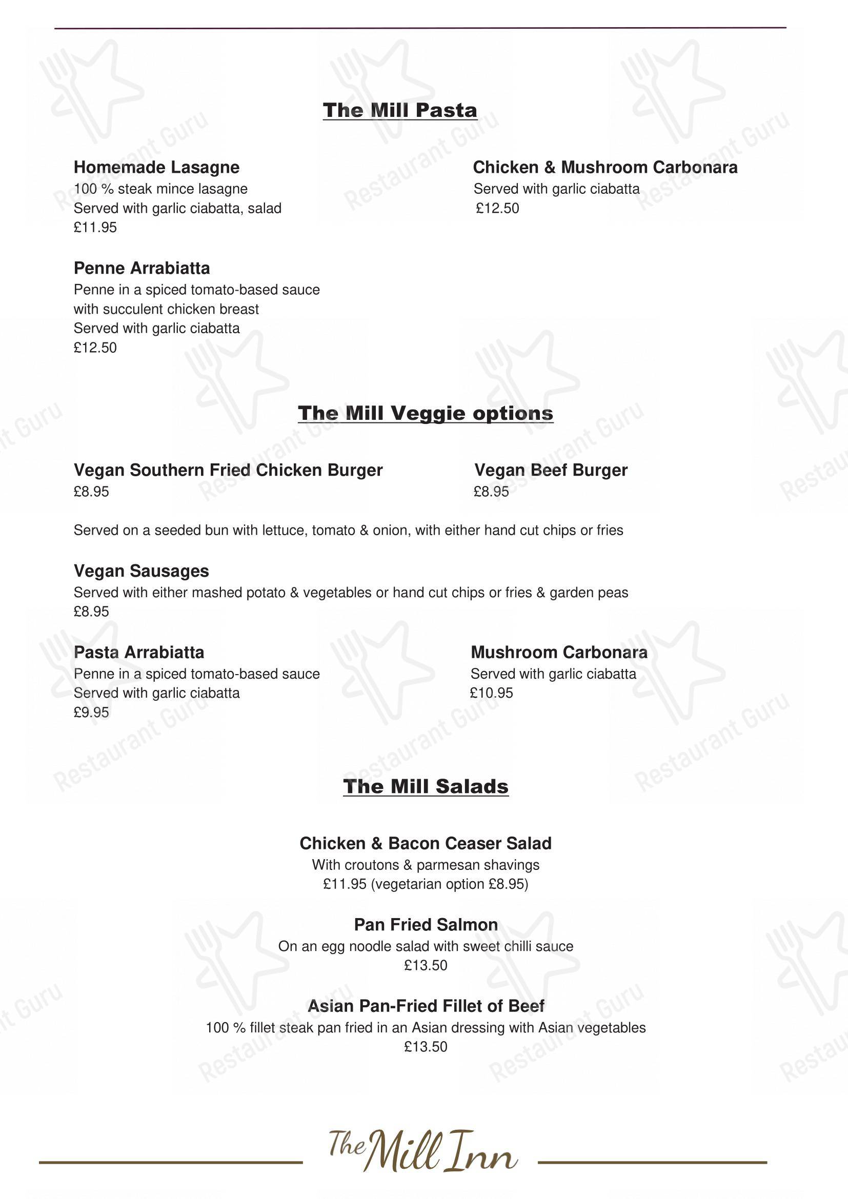 Menu at The Mill Inn pub & bar, Houghton le Spring, Durham Rd