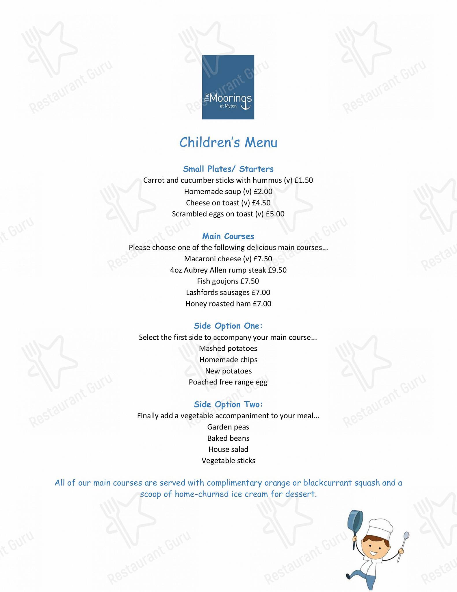 Menu at The Moorings at Myton pub & bar, Royal Leamington Spa, Myton Rd