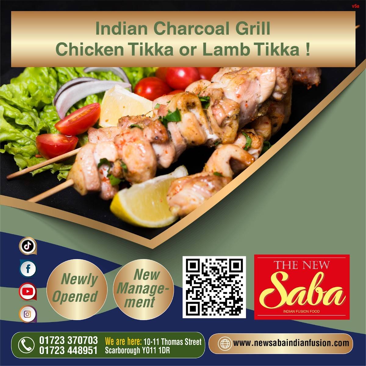Menu at The New Saba indian restaurant, Scarborough