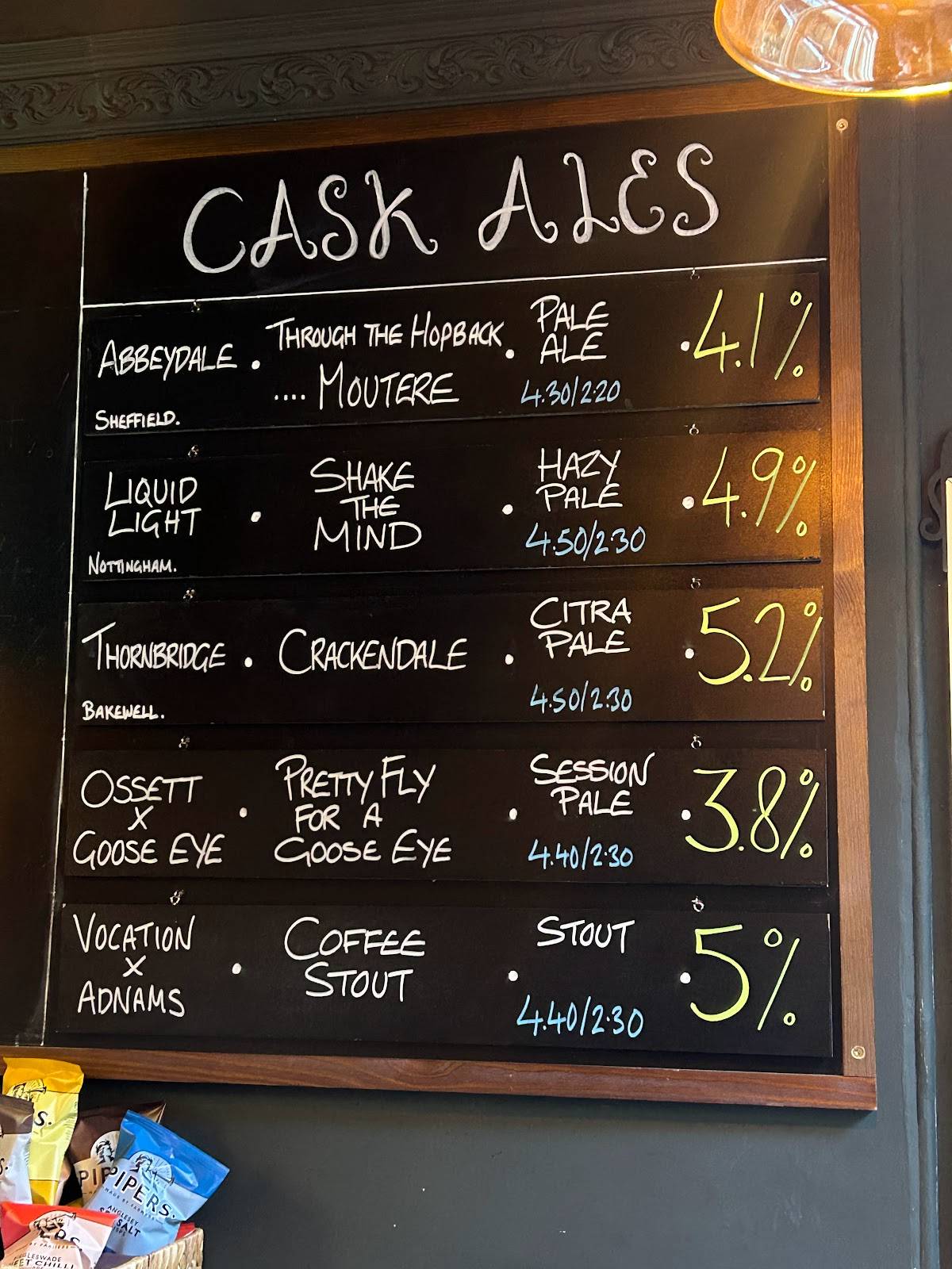 Menu at The Old Bank House pub & bar, Tamworth