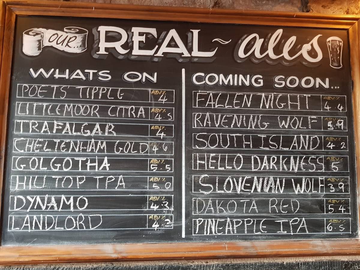 Menu at The Old Black Swan Public House, Crich, 12 Bowns Hill