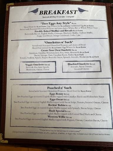 Menu at The Olde Blue Bird Inn Restaurant, Easton