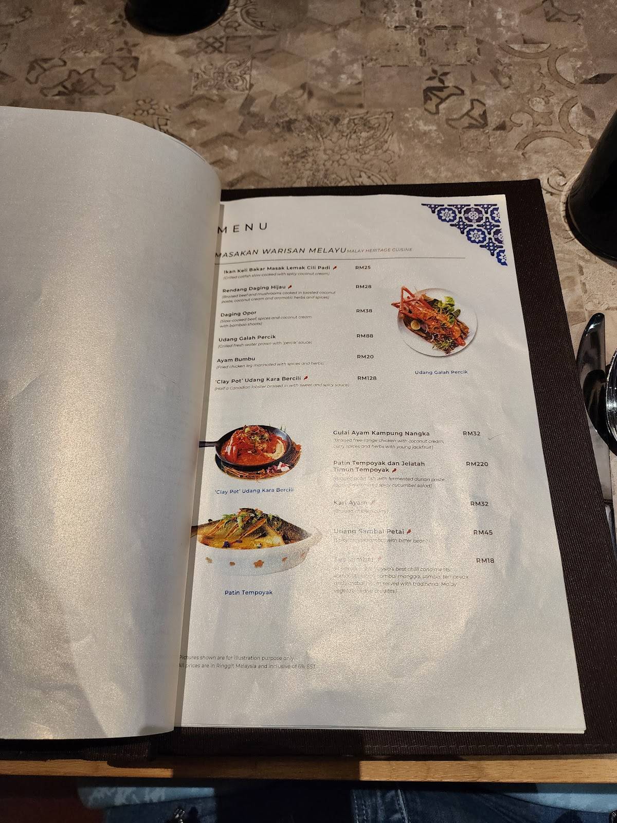 Menu at The Olive restaurant, Genting Highlands, Lobby Level