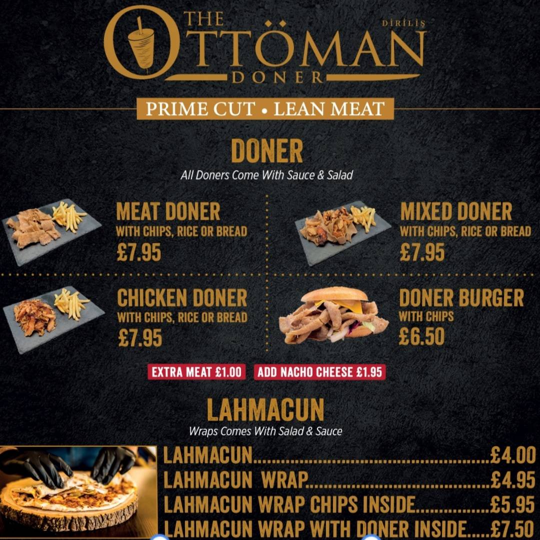 Menu at The Ottoman Doner - Holloway restaurant, London
