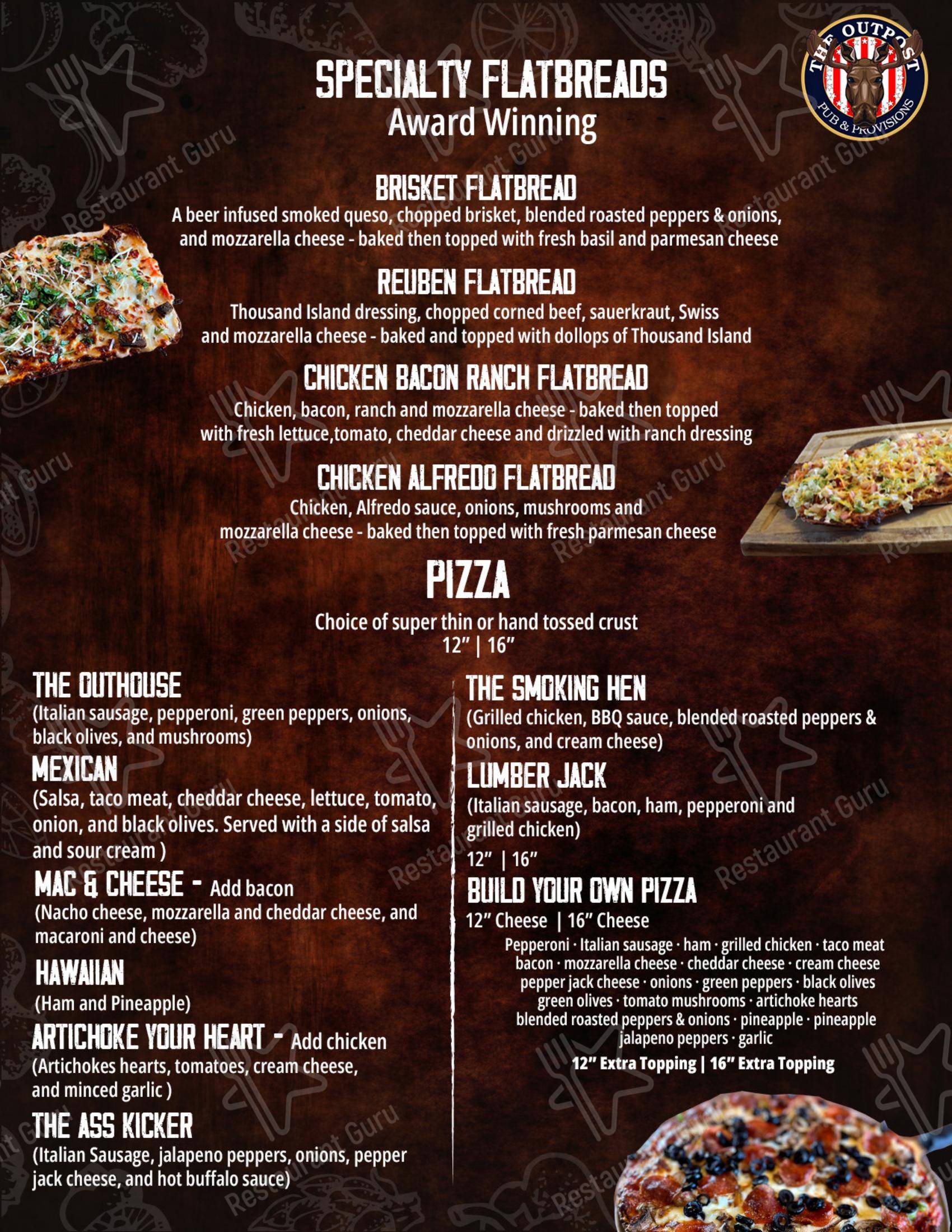 Menu at The Outpost pub & bar, Sherwood