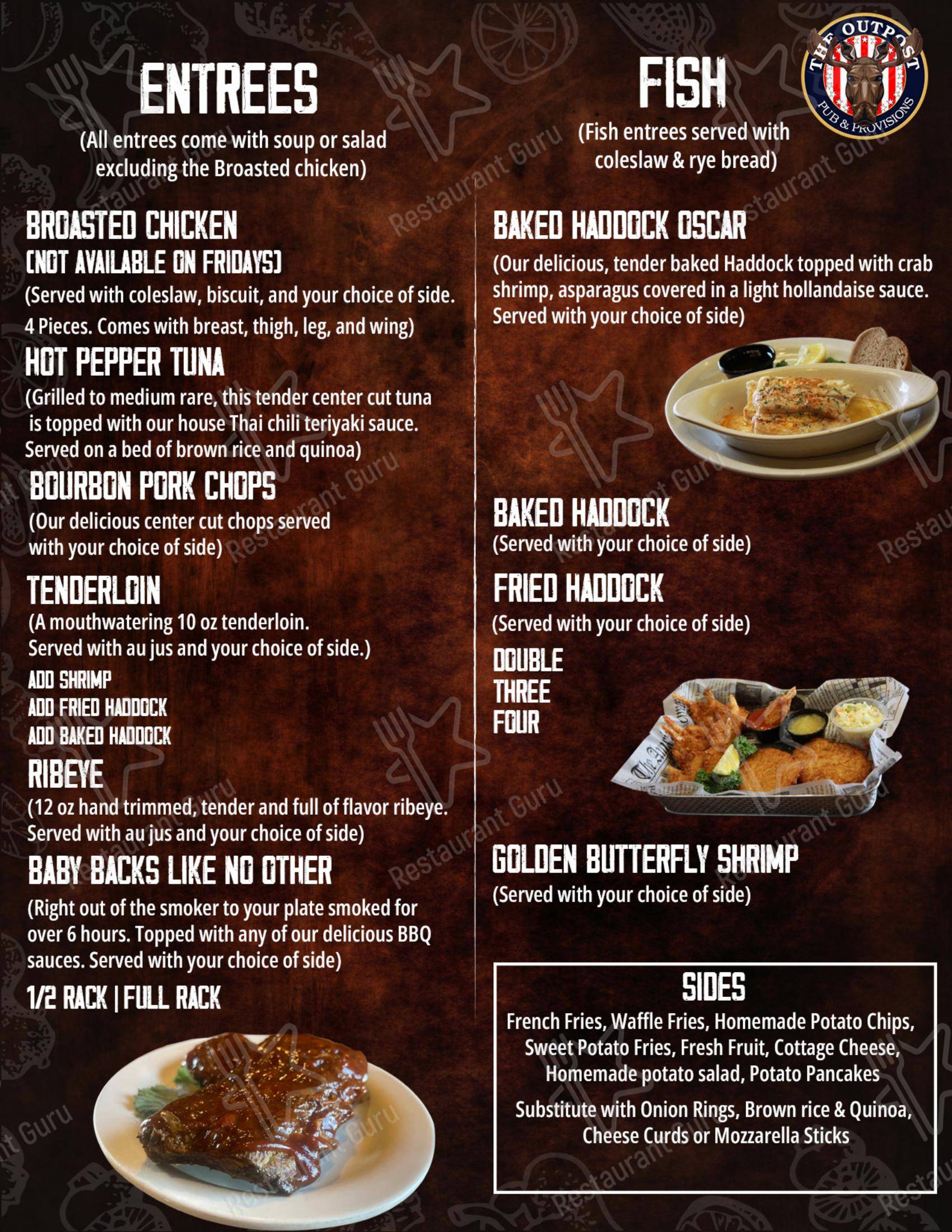 Menu at The Outpost pub & bar, Sherwood