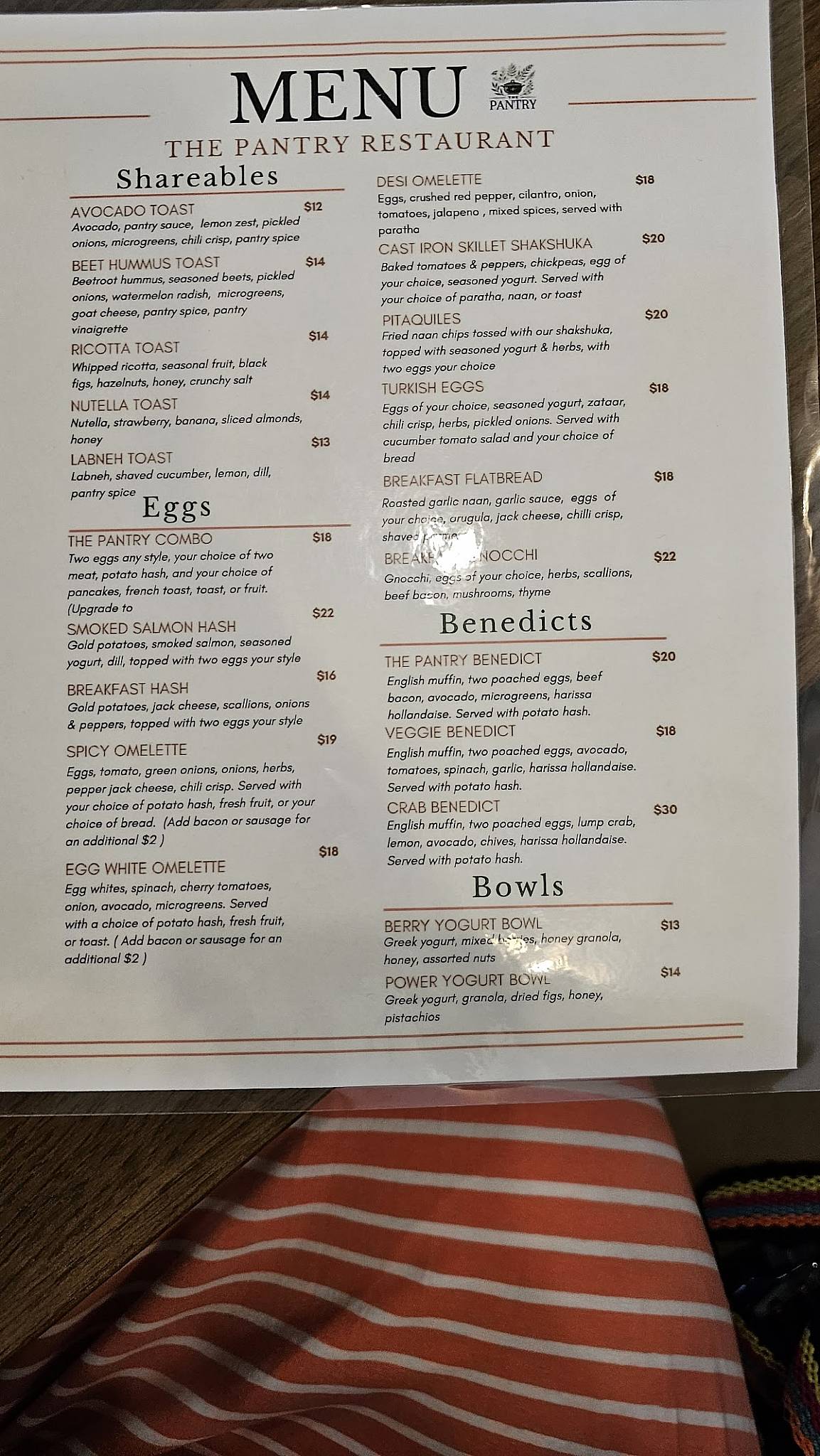 Menu at The Pantry pub & bar, Roseville