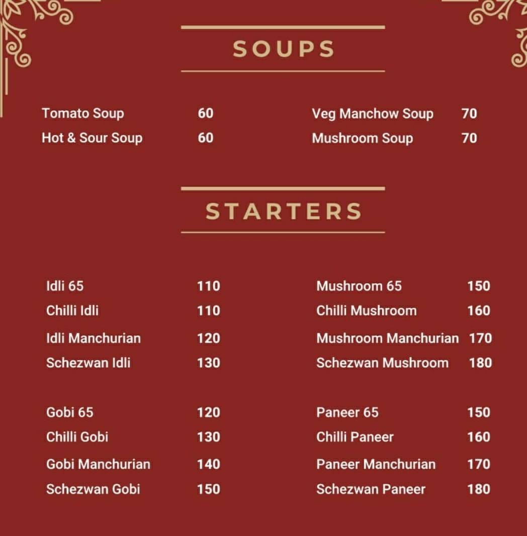 Menu at The Park View Food Court, Chennai