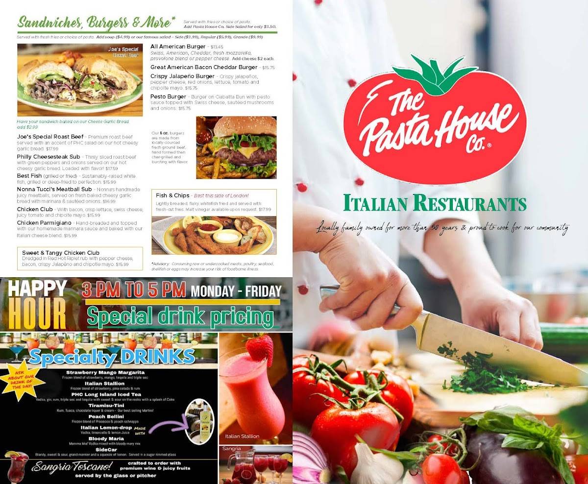 Menu at The Pasta House Co. restaurant, Festus