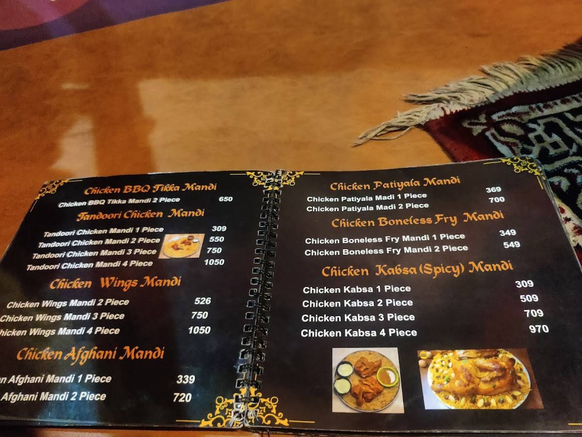 Menu at The Pavilion Huts Mandi, Hyderabad