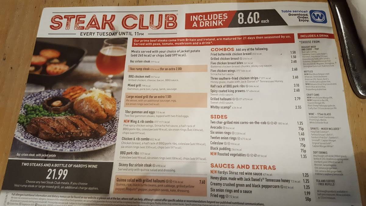 Menu at The Percy Shaw pub & bar, Halifax, Broad St