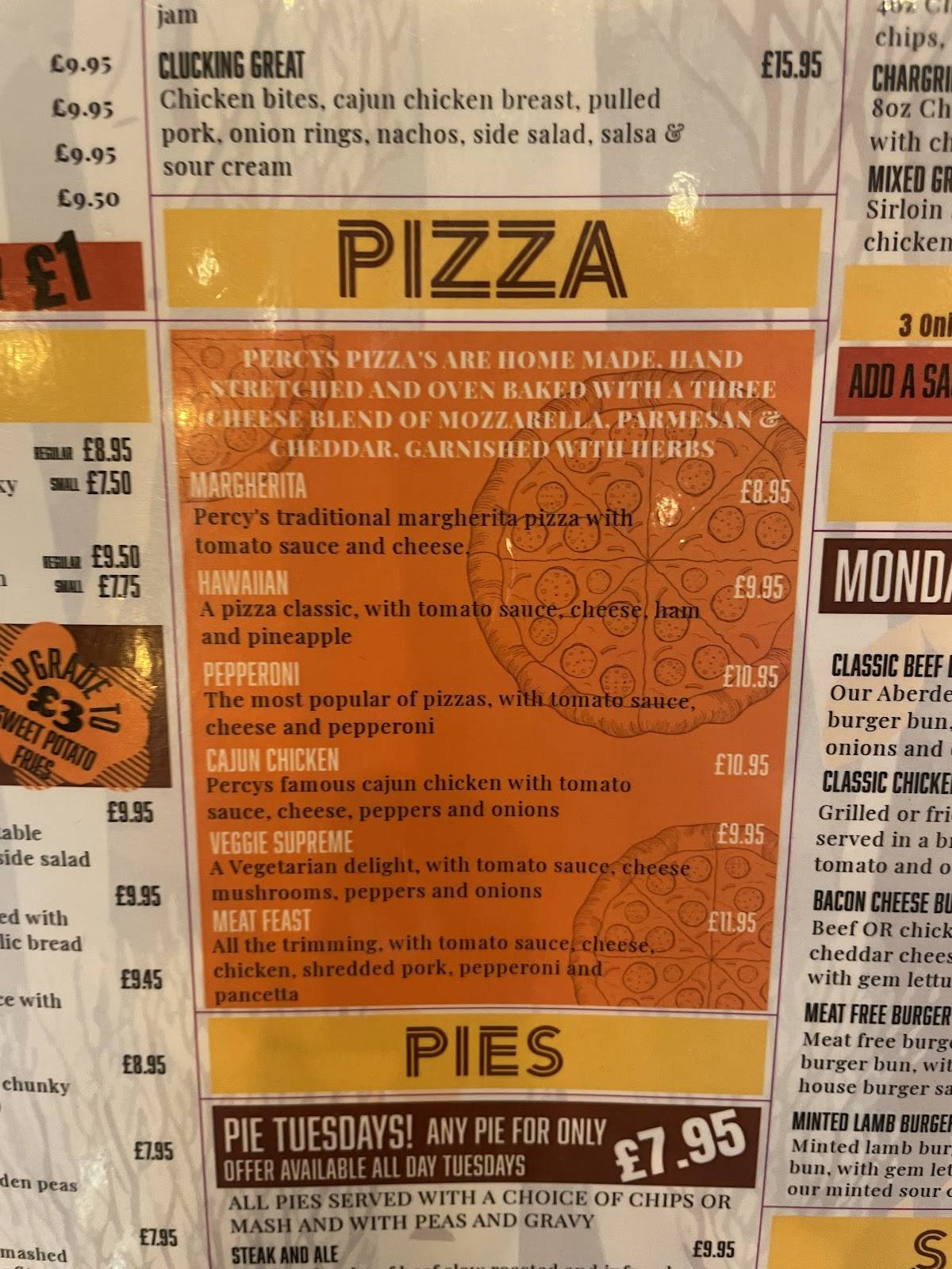 Menu at The Percy Shaw pub & bar, Halifax, Broad St