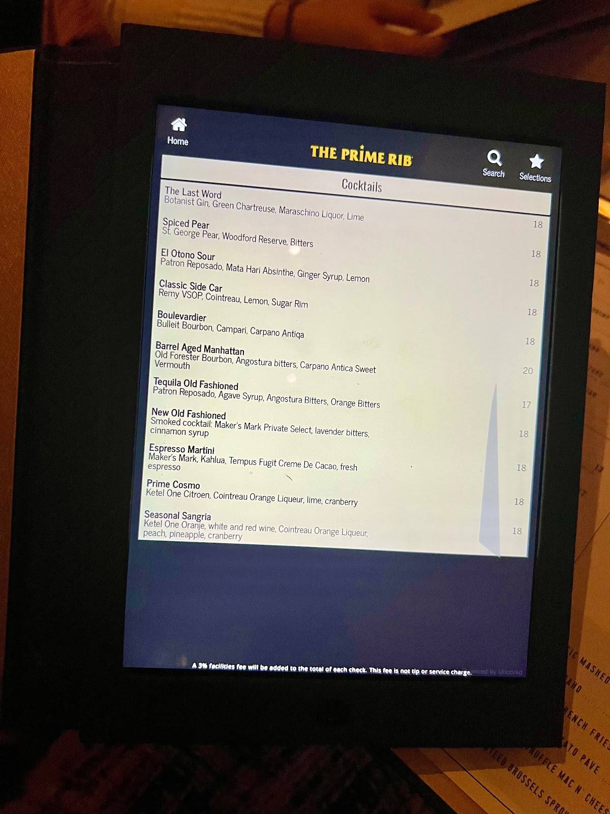 Menu at The Prime Rib at Live! Casino & Hotel steakhouse, Hanover ...