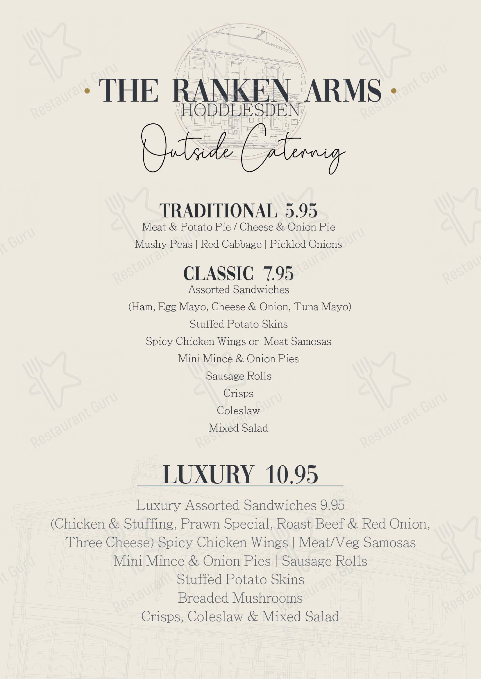 Menu at The Ranken Arms pub & bar, Darwen
