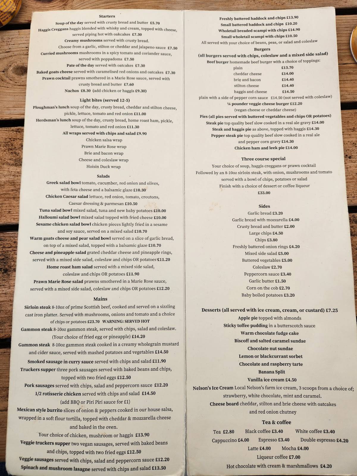Menu at The Red Lion Inn pub & bar, Culross