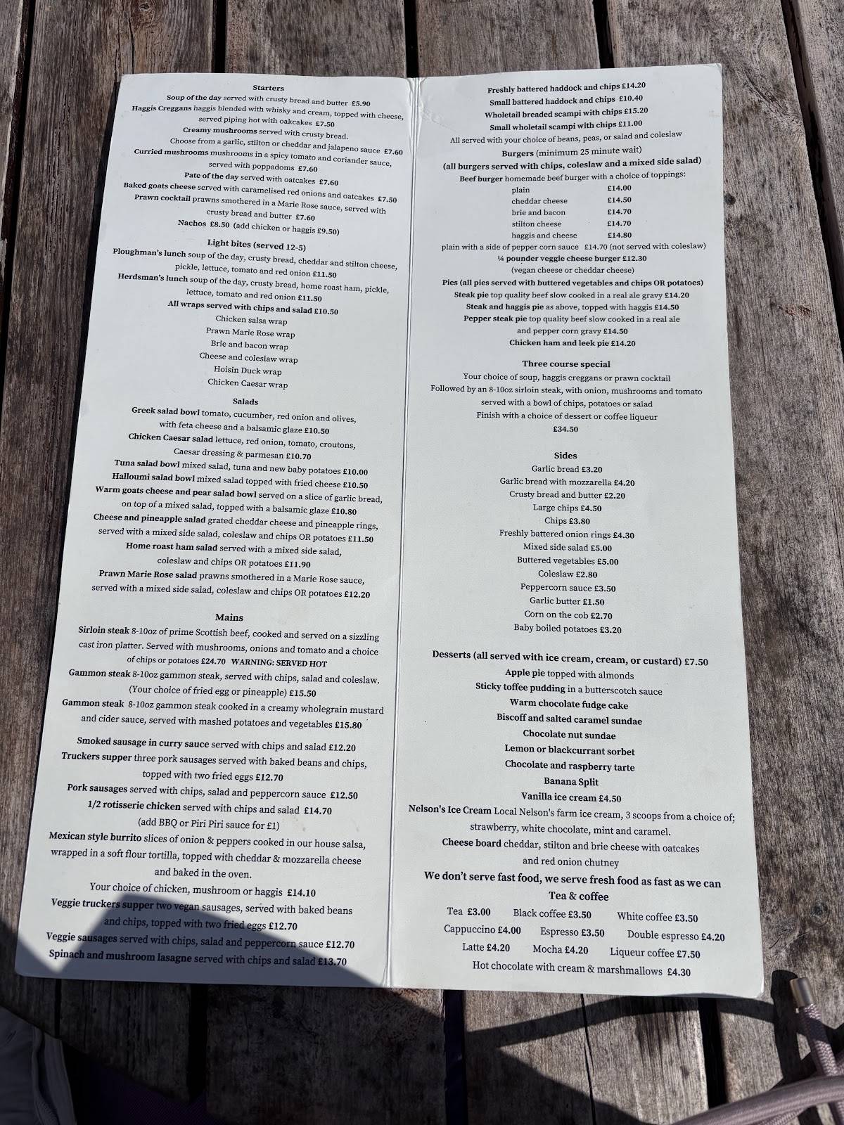 Menu at The Red Lion Inn pub & bar, Culross