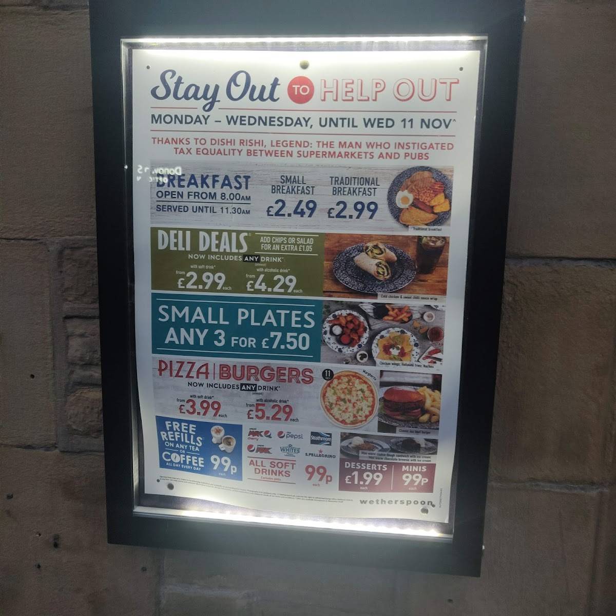 Menu at The Richard Oastler - JD Wetherspoon pub & bar, Brighouse