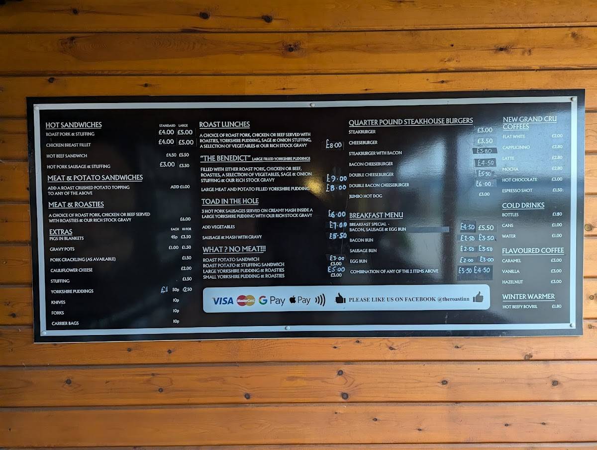 Menu at The Roast Inn Sandwich Company restaurant, Stockton-on-Tees